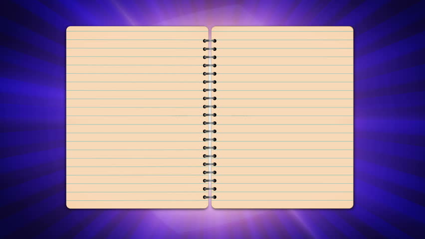 Loopable Animation Of Note Book Page Turning. Alpha Channel. Stock ...