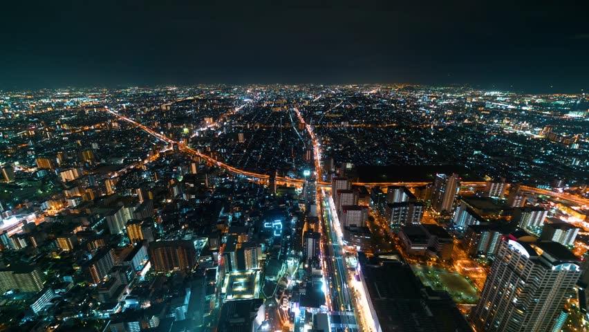 Time-lapse of the Osaka Cityscape Stock Footage Video (100% Royalty ...
