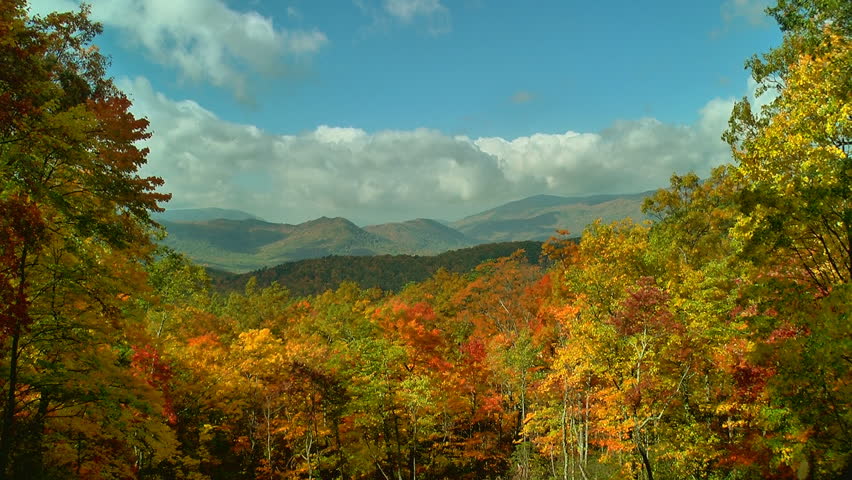 A Beautiful Autumn Scene In The Mountains Of Tennessee Stock Footage ...