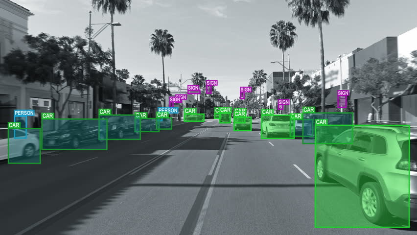 Autonomous or Driverless Car Computer Stock Footage Video (100% Royalty ...