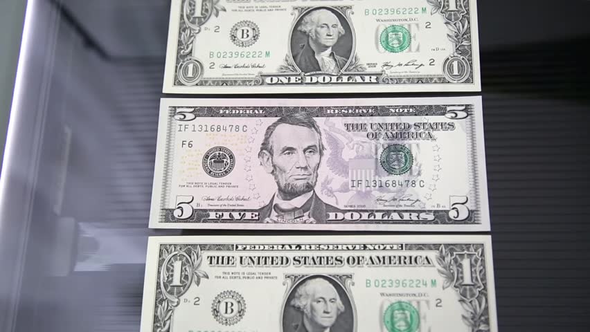 100 Dollar Bill Turns Into Stack Of Dollar Bills, Spinning Stock ...