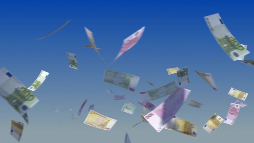 Flying Euro Notes On Sky Stock Footage Video (100% Royalty-free ...