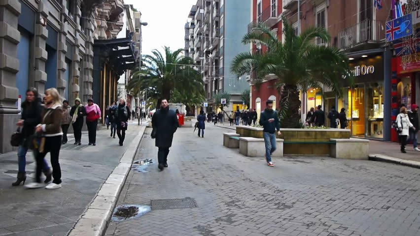 BARI, ITALY - DECEMBER 19: City Street In A Winter Day On December 19 ...