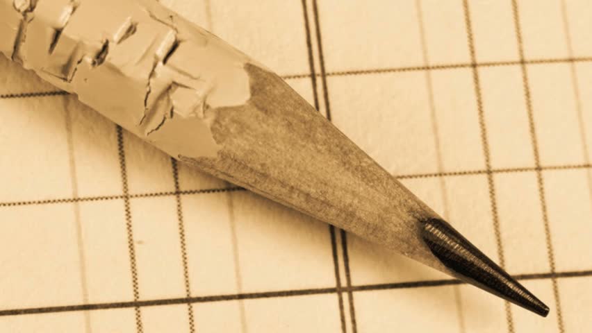 Stock Video Clip of Stubby pencil on accounting ledger paper | Shutterstock