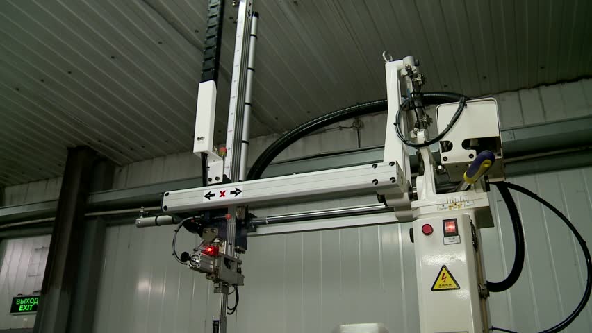 Industrial Robots in the Factory Stock Footage Video (100% Royalty-free ...