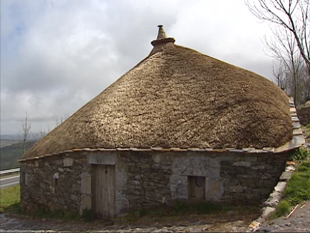 Round Stone Houses with Straw Stock Footage Video (100% Royalty-free ...