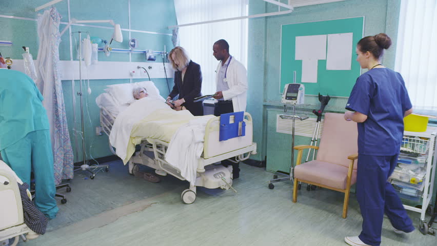 Stock video of uk hospital ward. one male and | 3432449 | Shutterstock