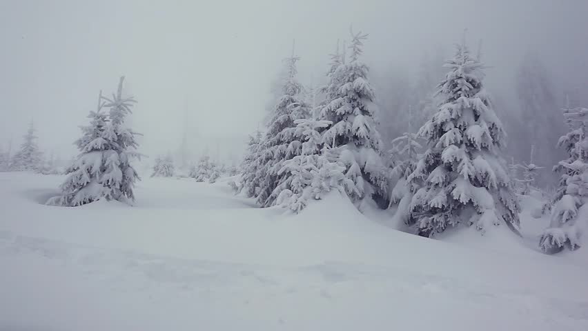 Snow Flurries Blowing Across An Arctic Landscape. Stock Footage Video ...