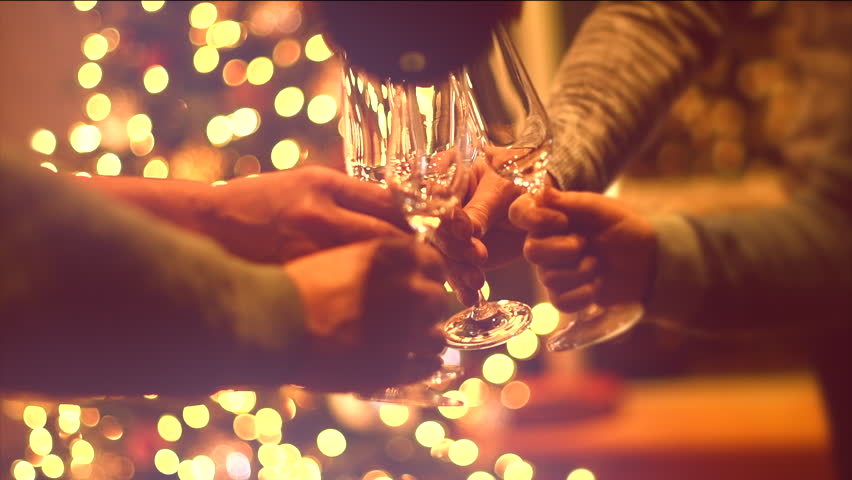 Glasses of wine celebrating the New Year image - Free stock photo ...