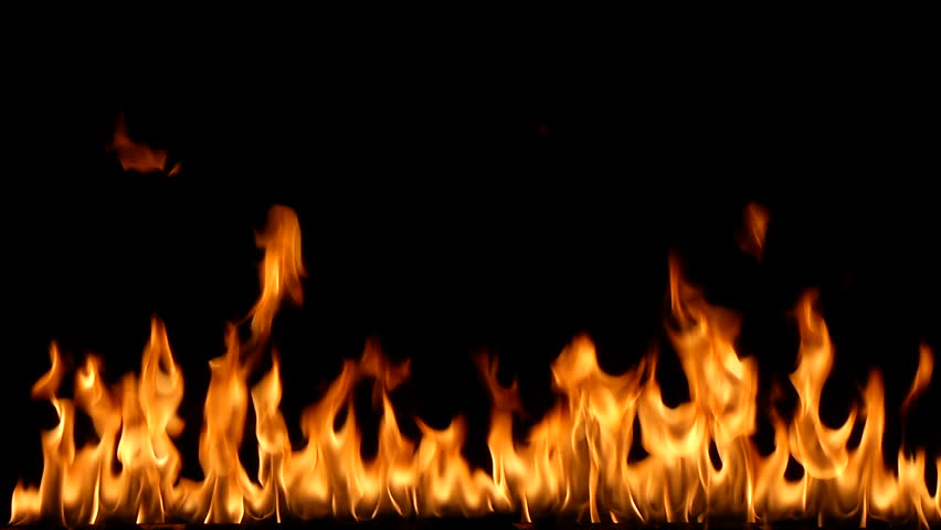 Super Slow Motion Of Clean Flames Igniting And Burning. A Line Of Real ...