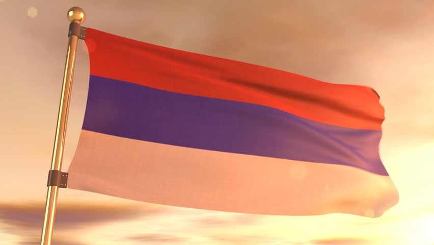 Beautiful Russian Flag Flying On Stock Footage Video (100% Royalty-free ...