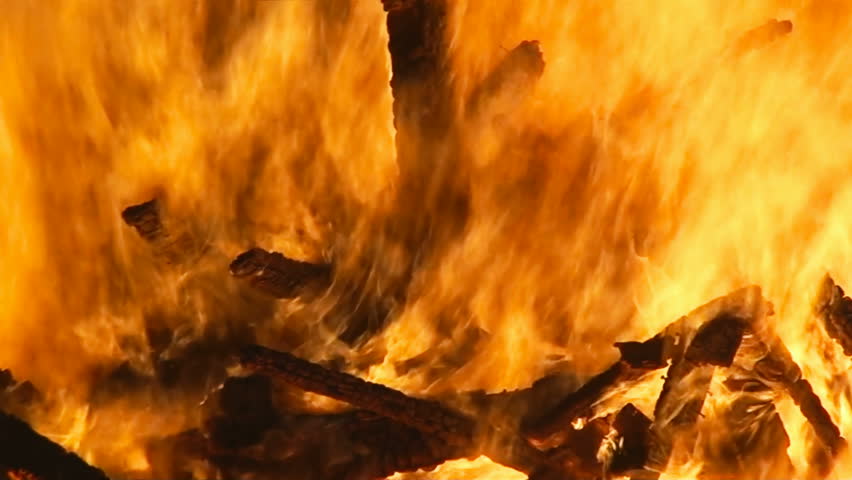 Fire from a Big Burning Stock Footage Video (100% Royalty-free) 3506459 ...