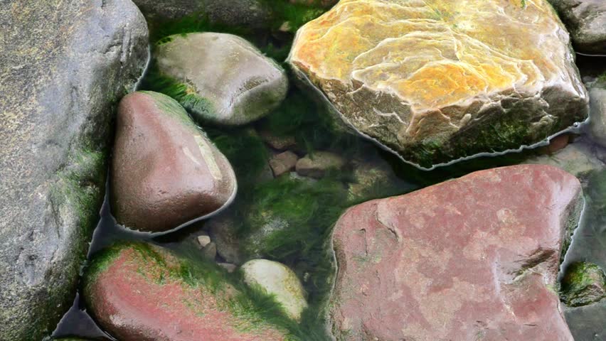 Water Hitting Rocks On Shoreline Stock Footage Video (100% Royalty-free ...