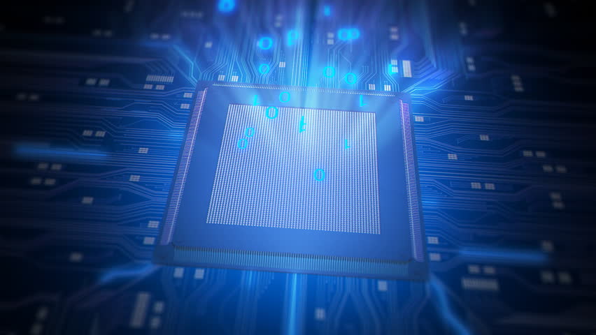 Stock video of cpu microchip rotating on an electronic | 359569 ...