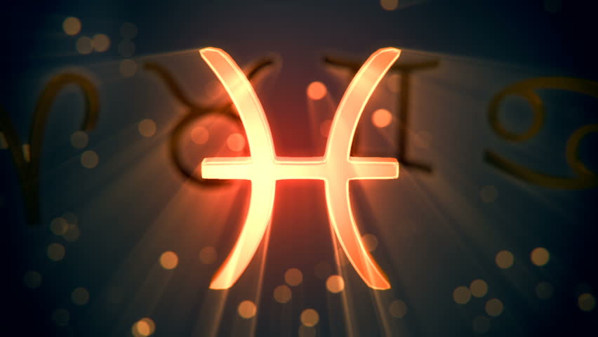 Animation of Pisces Zodiac Sign. Stock Footage Video (100% Royalty-free ...