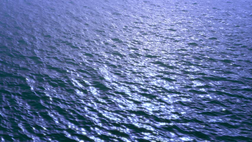 Slow Motion Fly Over Disturbed Ocean Water Surface, Loopable. (HD, High ...