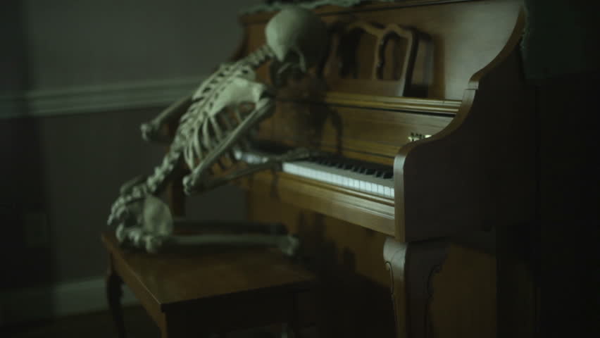 Stock video of creepy skeleton horror concept. playing | 3749159 ...