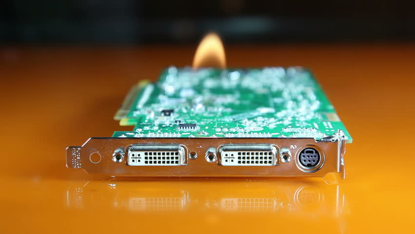 Computer Graphics Card Is On Fire In Close-up Videos de metraje en ...