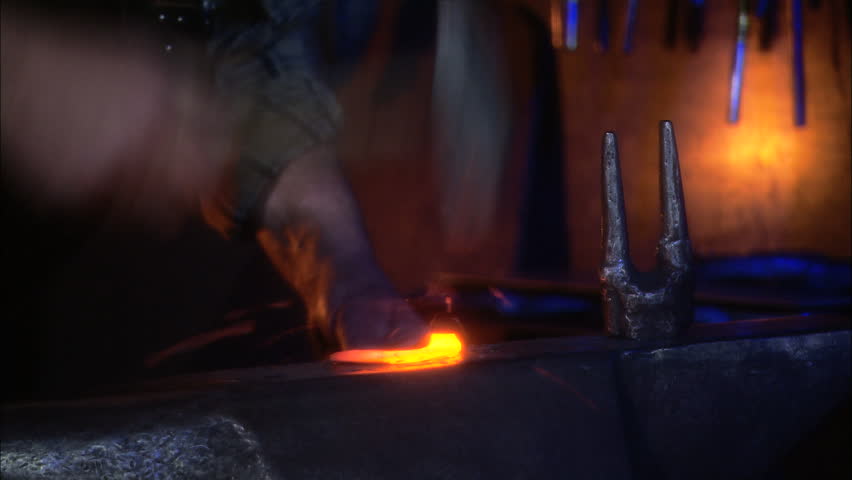Old Fashioned Blacksmith Forge, Metal Stock Footage Video (100% Royalty ...