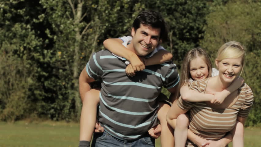 Stock video of family of four - children are | 3850709 | Shutterstock