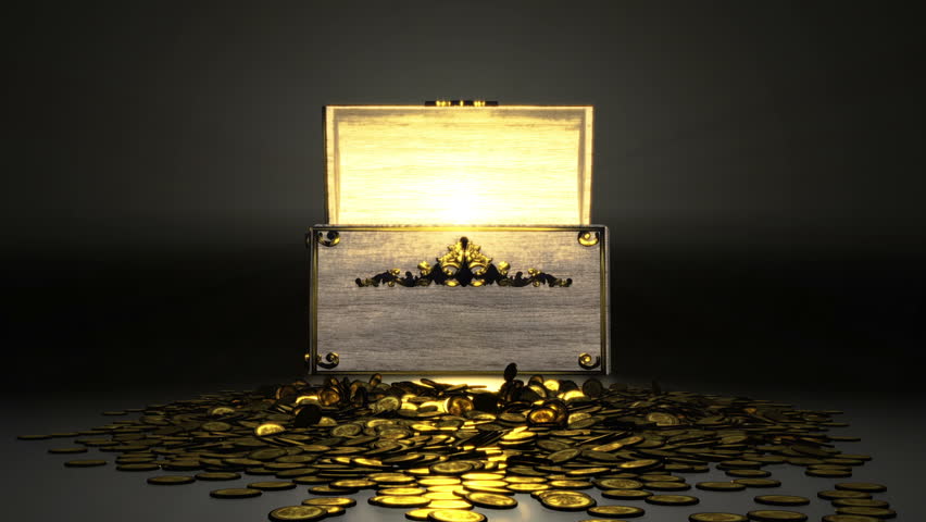 Stock video of treasure chest with gold coins | 3860579 | Shutterstock