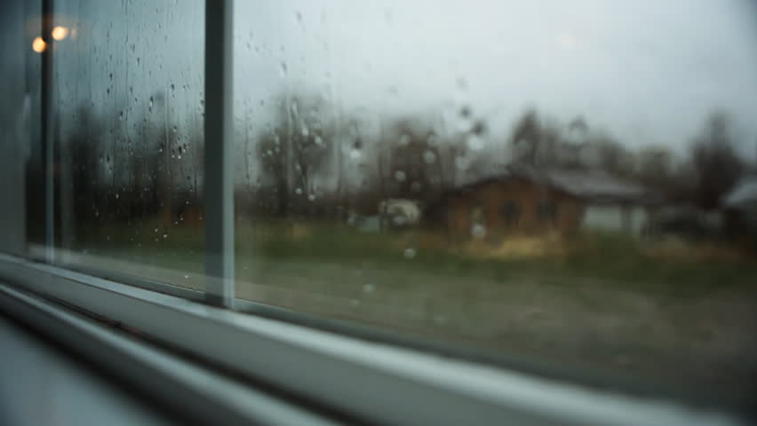 Stock Video Clip of View from a window of the rainy, | Shutterstock