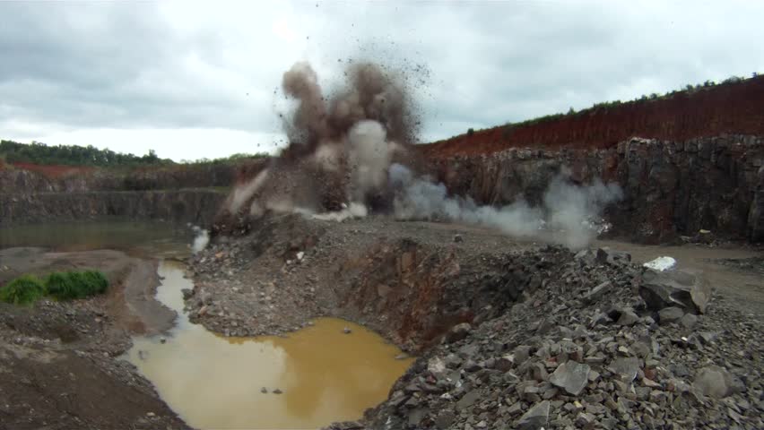 Stock video of explosion at the quarry 1080p 1920x1080 | 4111849 ...