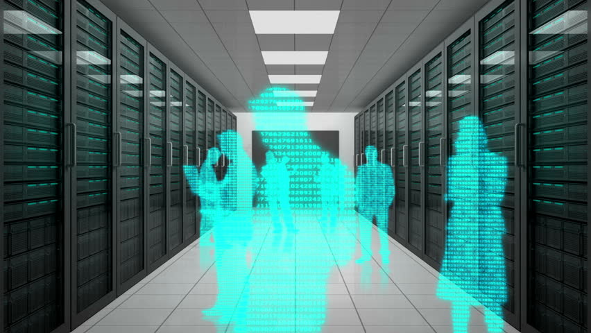 Computer Data Security. Locker Icon Over Animated Code On A Display ...