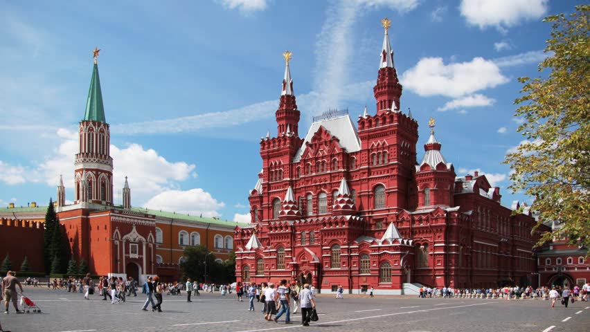moscow, red square on sunny day, : стоковое видео | 4394009 | Shutterstock