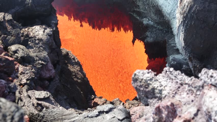 Fast Flowing Stream of Lava Stock Footage Video (100% Royalty-free ...