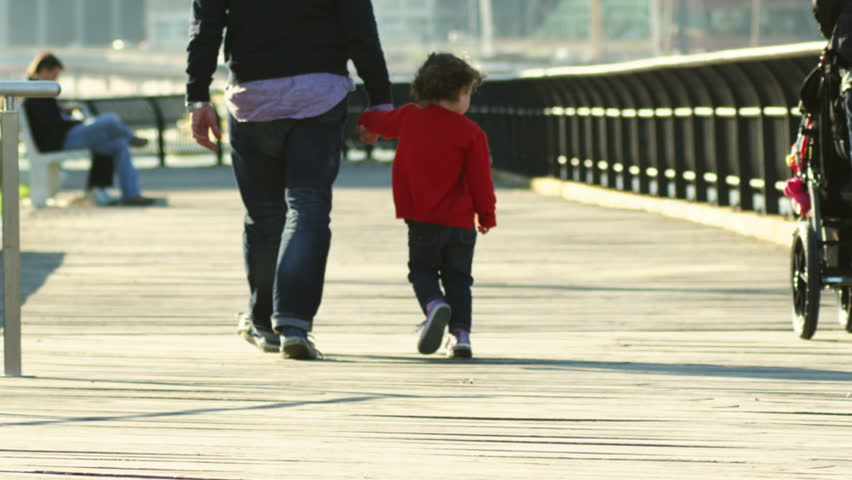 A Lone Man Walking On The Highway Under Construction. Stock Footage ...