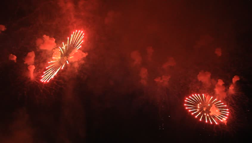 Beautiful Flower Shape Fireworks Stock Footage Video (100% Royalty-free ...