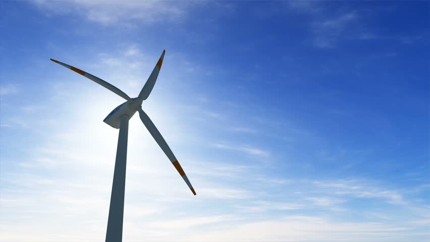 Detailed Animation Of Production Of Energy Through Wind Turbine Stock ...