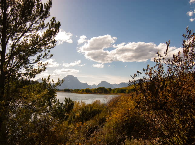 Clouds and sky over the scenic landscape at Yellowstone National Park ...
