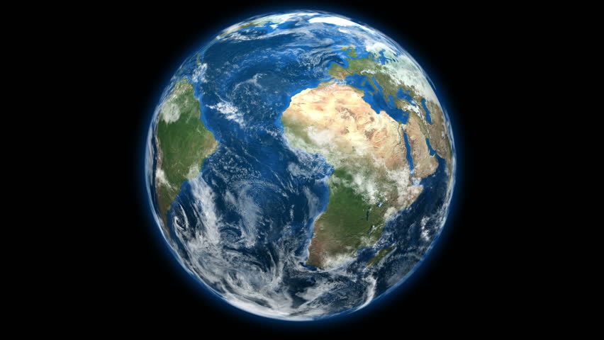 Earth Rotating Slowly Showing North And South America - The Americas On ...