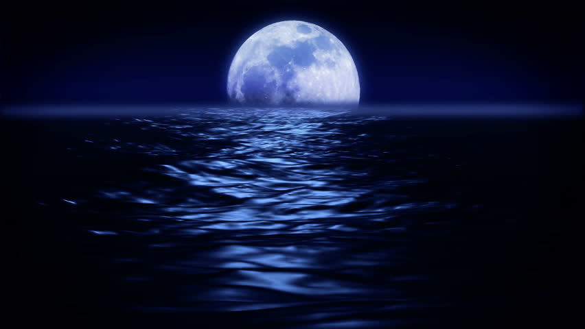 Flying Over The Ocean Surface At Night Stock Footage Video 1392421 ...