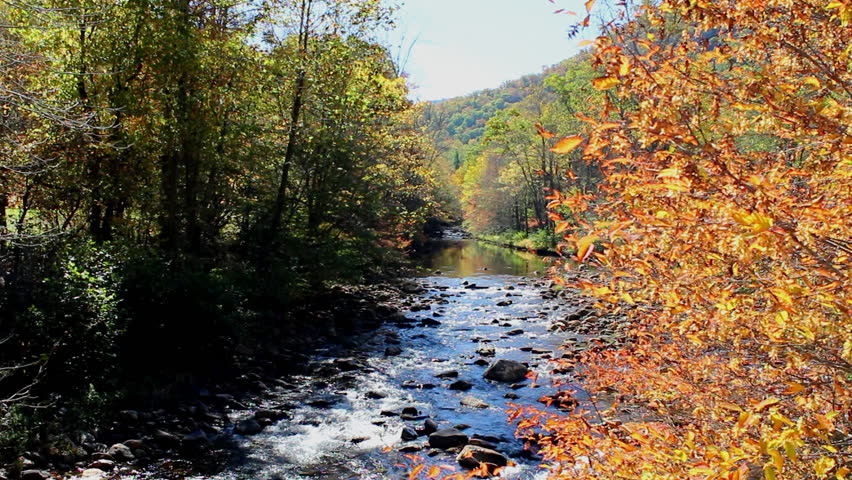 A Scenic Rocky River In The Appalachian Mountains During The Autumn ...