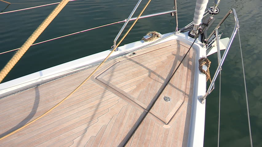 Bow of Sailing Boat Docked Stock Footage Video (100% Royalty-free ...