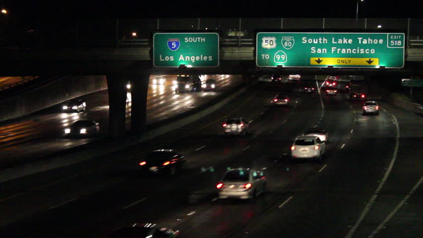 Stock video of traffic interstate i-5 freeway commute night | 5047349 ...