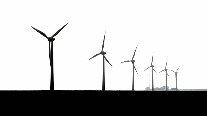 Wind Turbines Isolated On Black Background Stock Footage Video 1265566 ...
