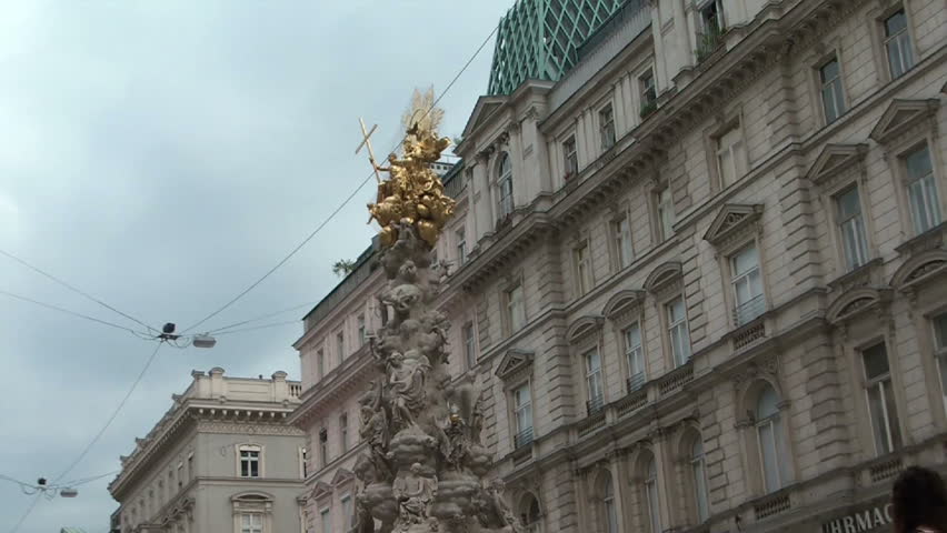 European Gold Statue in Downtown Stock Footage Video (100% Royalty-free ...