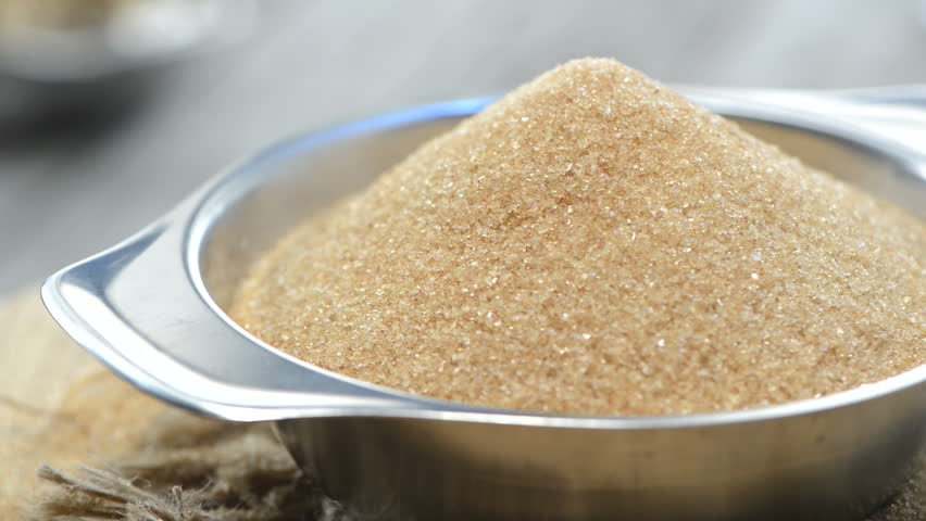 Rotating Bowl with Brown Sugar Stock Footage Video (100% Royalty-free ...