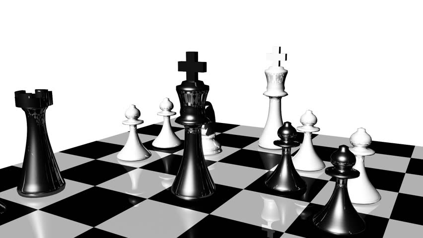 Rotating Chessboard With Various Chess Pieces On It - Shallow Depth Of ...