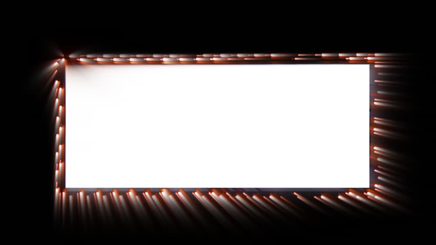 A Blank Marquee Sign With Flashing Lights. Key-able, With Luma Matte ...