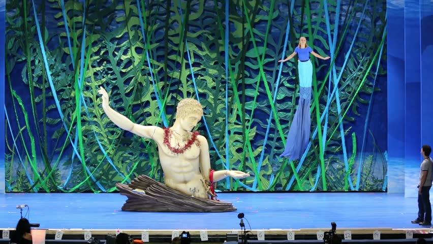 MOSCOW, RUSSIA - SEP 19, 2012: Rehearsal Of Musical The Little Mermaid ...