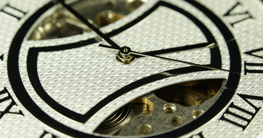 Clock Face Cogs Dials Mechanism, Mechanical Watch Time Flies Rush Hour ...