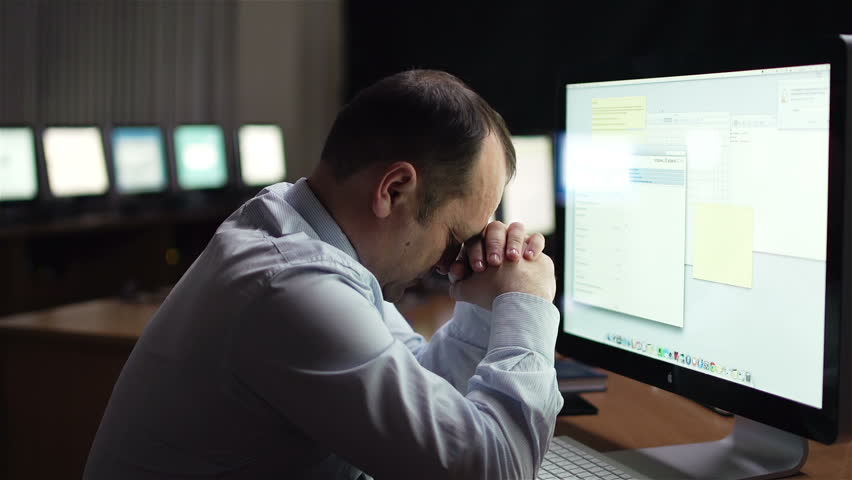 Annoyed Businessman Sitting in Front Stock Footage Video (100% Royalty ...