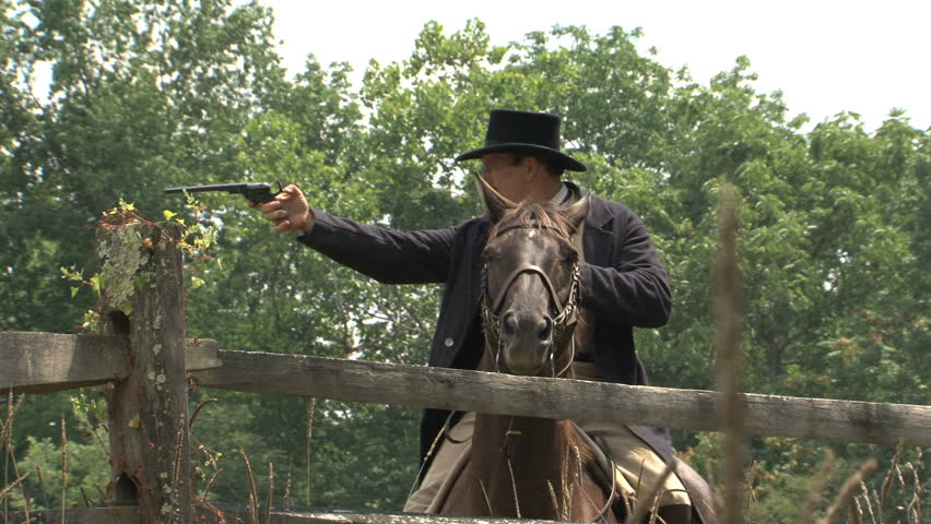 TEXAS - AUGUST 2011. Mid-1800s Texas Cowboy / Marshal / Ranger Chasing ...