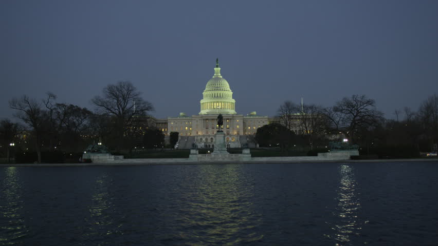 Stock video of us capitol building wide with lake | 6021749 | Shutterstock