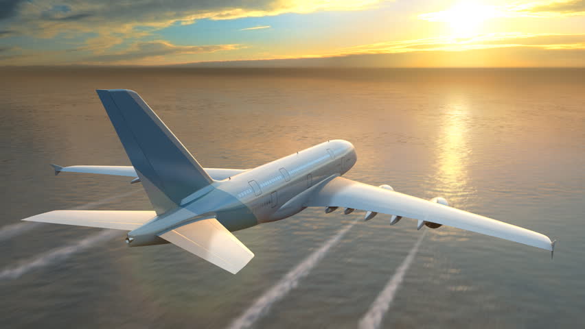 Aerial Passenger Aircraft Wing Over Atlantic Ocean Clouds. Commercial ...